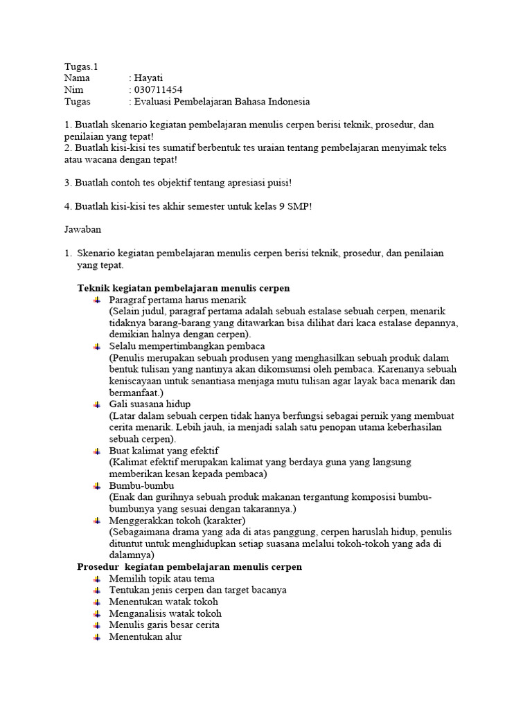 Tugas 1 Pembelajaran BINDO | PDF