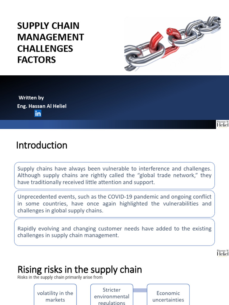 Supply Chain Management Challenges Factors 1702583149 | PDF | Supply ...