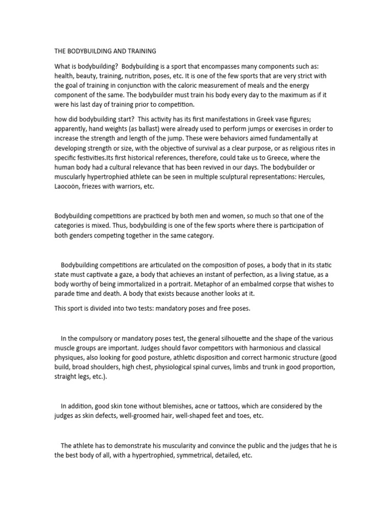 The Bodybuilding and Training | PDF