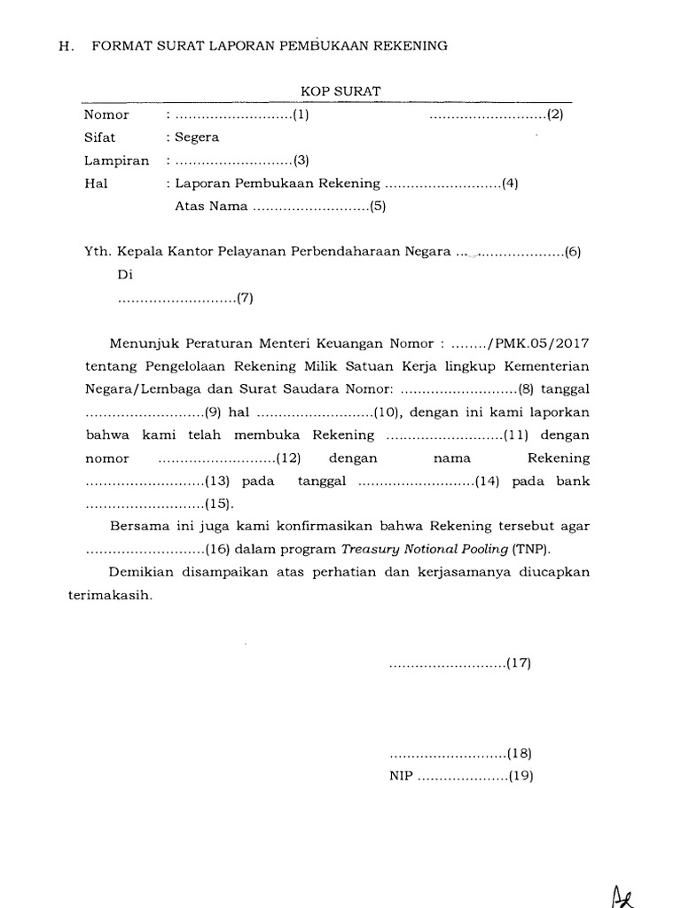 Format Lap Pembukaan Rek | PDF