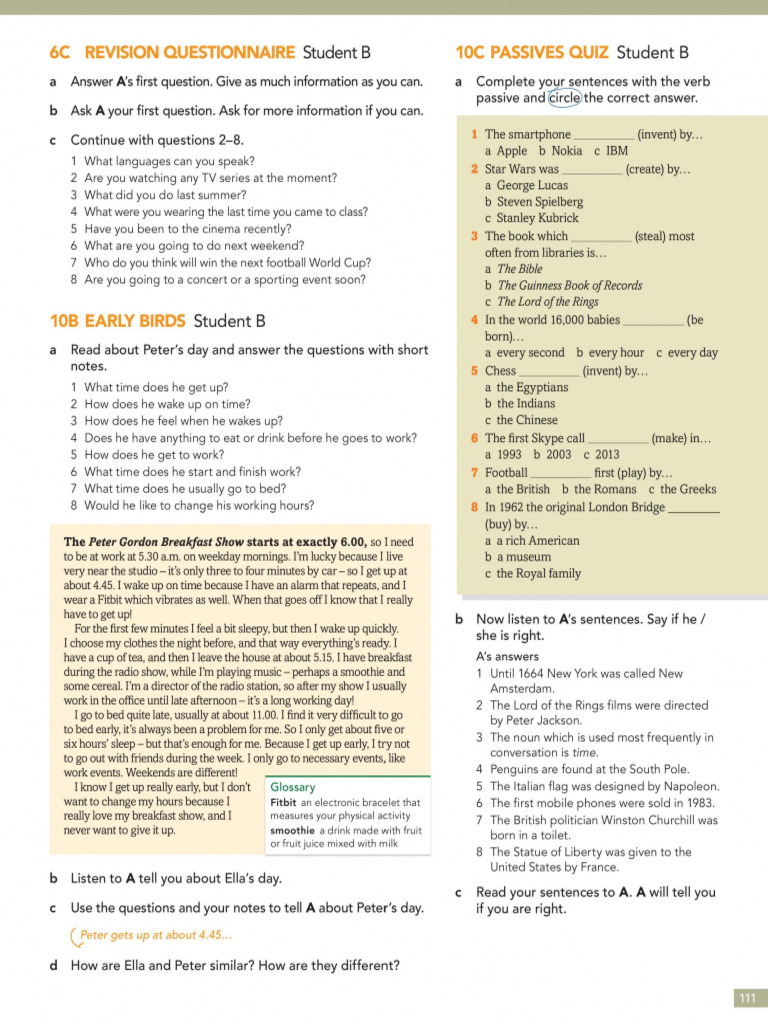 English File 4th Edition Pre-Intermediate SB-112 | PDF