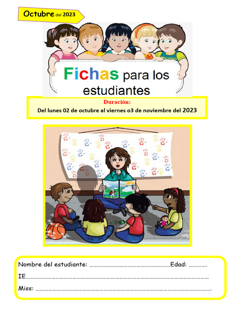 Ficha de Actividades de Octubre 2023 | PDF