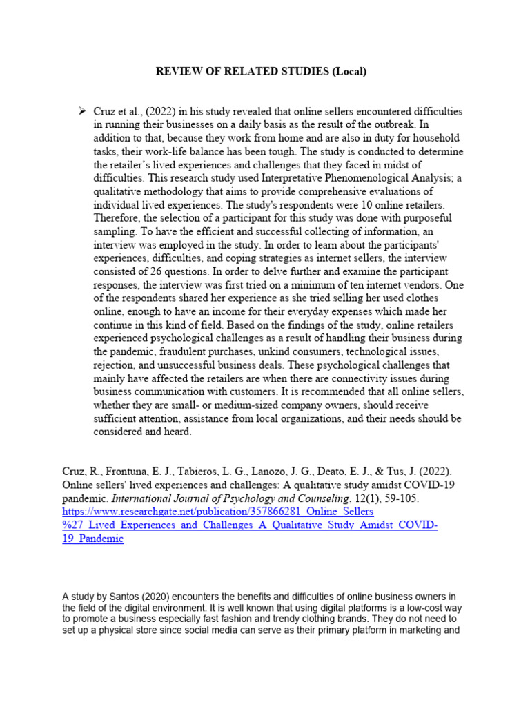 Rrs Local Revised | PDF | Entrepreneurship | E Commerce