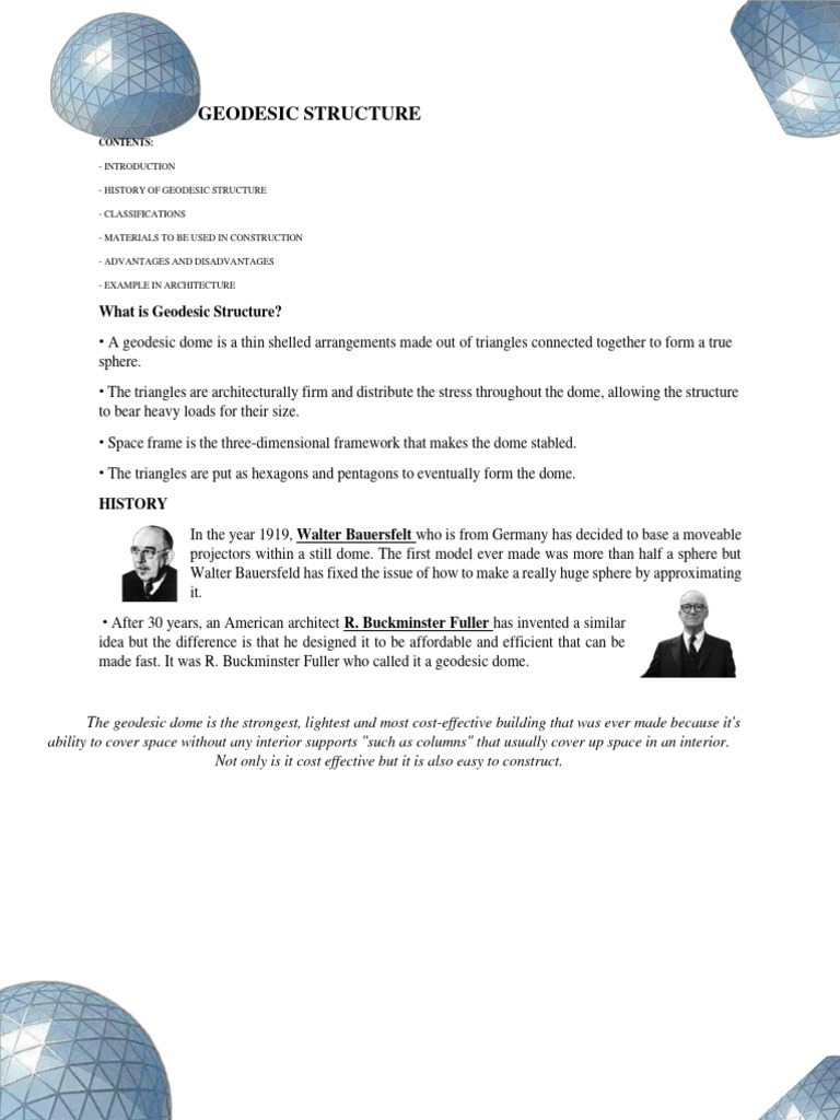 Geodesic Structure Pdf2 | PDF | Dome | Building Engineering