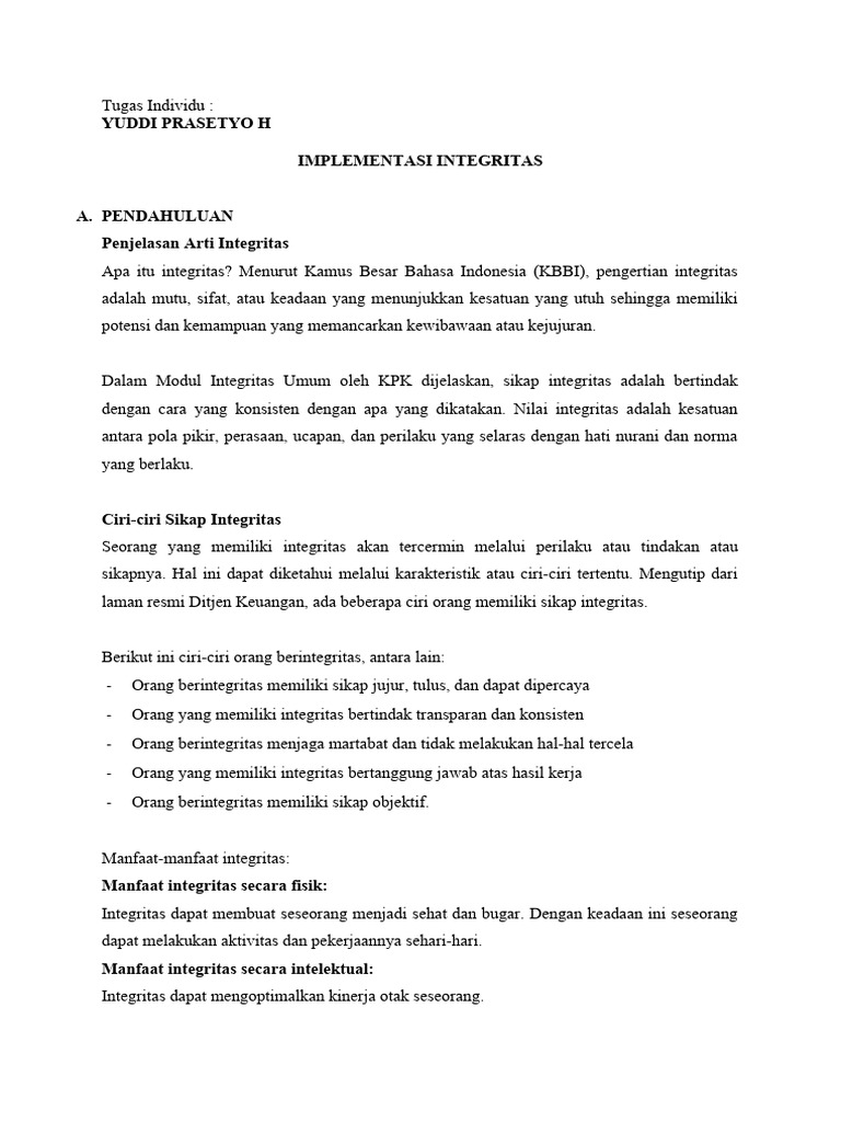 Implementasi Integritas dalam Kegiatan Posyandu | PDF