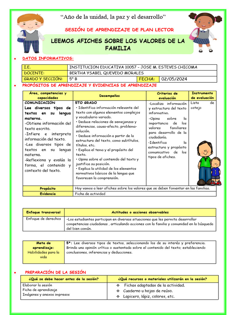 Ses-Juev-Pl-Leemos Sobre Los Valores en Mi Familia (2) K | PDF | Póster ... Ses-Juev-Pl-Leemos Sobre Los Valores en Mi Familia (2) K | PDF | Póster ...