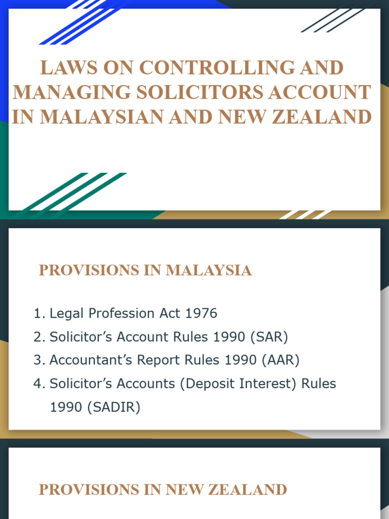 Solicitor Account Rules: Malaysia vs NZ | PDF | Solicitor | Lawyer