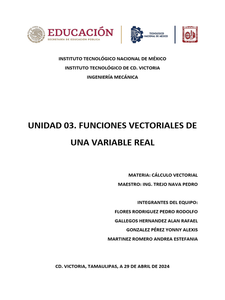Funciones Vectoriales en Ingeniería | PDF | Vector Euclidiano | Integral