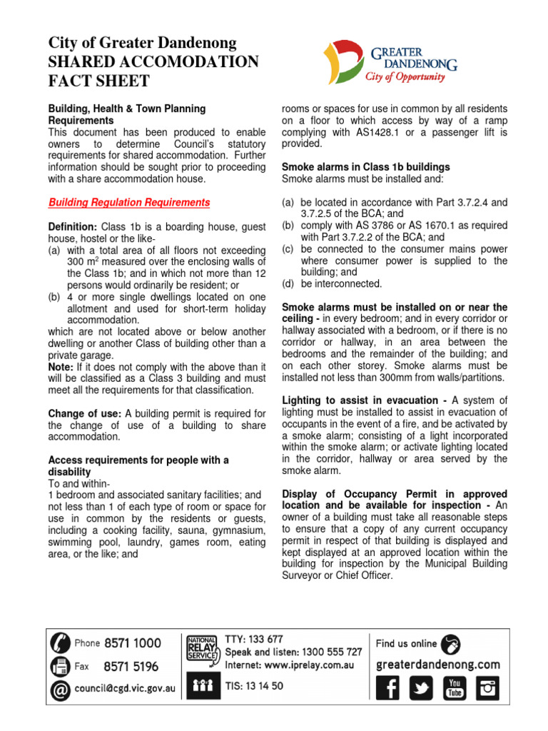 Shared Accomodation Fact Sheet - Updated 30 - 1!1!19 (A1617870 ...