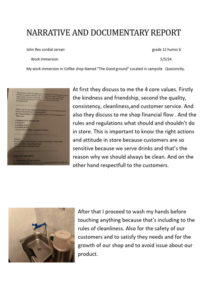 Narrative and Documentary Report SRVN | PDF | Career & Growth | Business