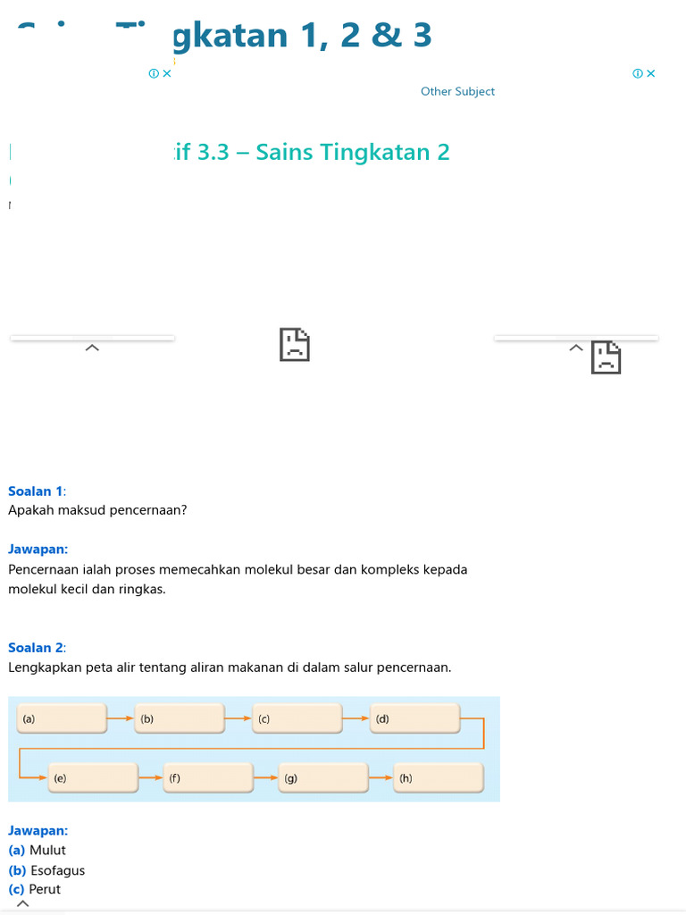 Latihan Formatif 3.3 - Sains Tingkatan 2 (KSSM) Bab 3 - Sains Tingkatan 1, 2 & 3 | PDF