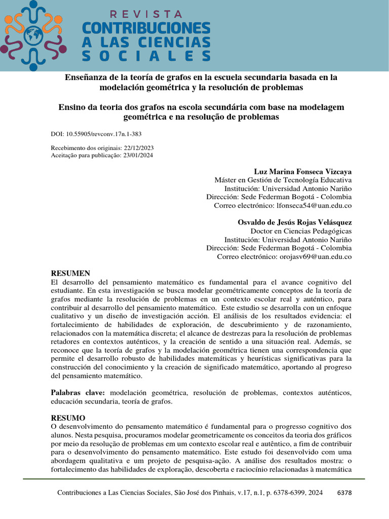 Ensenanza de La Teoria de Grafos en La Escuela Sec | PDF | Teoría de grafos | Pensamiento