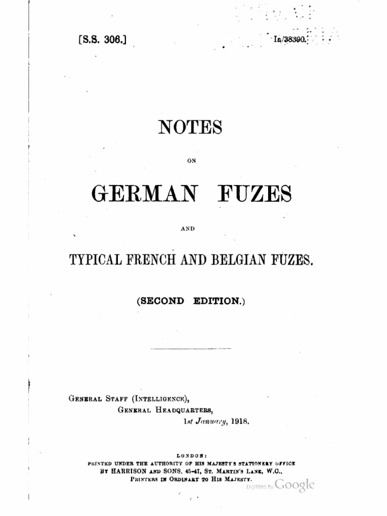 German Artillery Fuzes Overview | PDF | Shell (Projectile) | Fuze