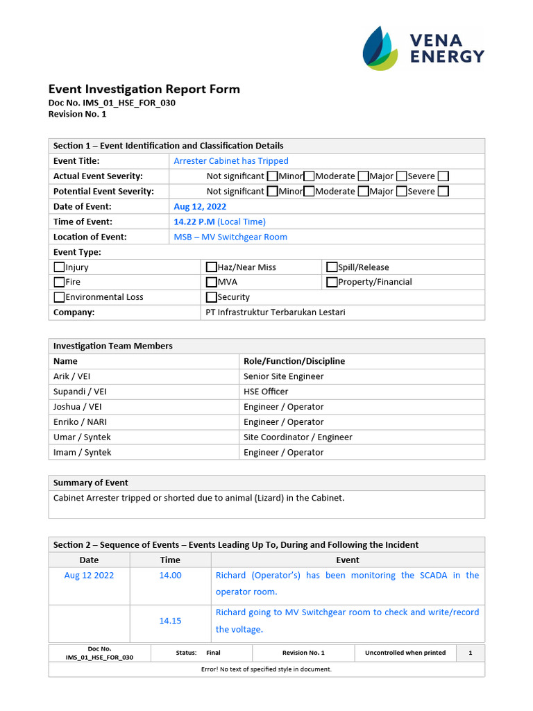 Site Investigation Report Template | PDF | Safety