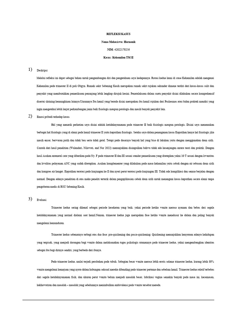 Refleksi Kasus TM II Keputihan | PDF