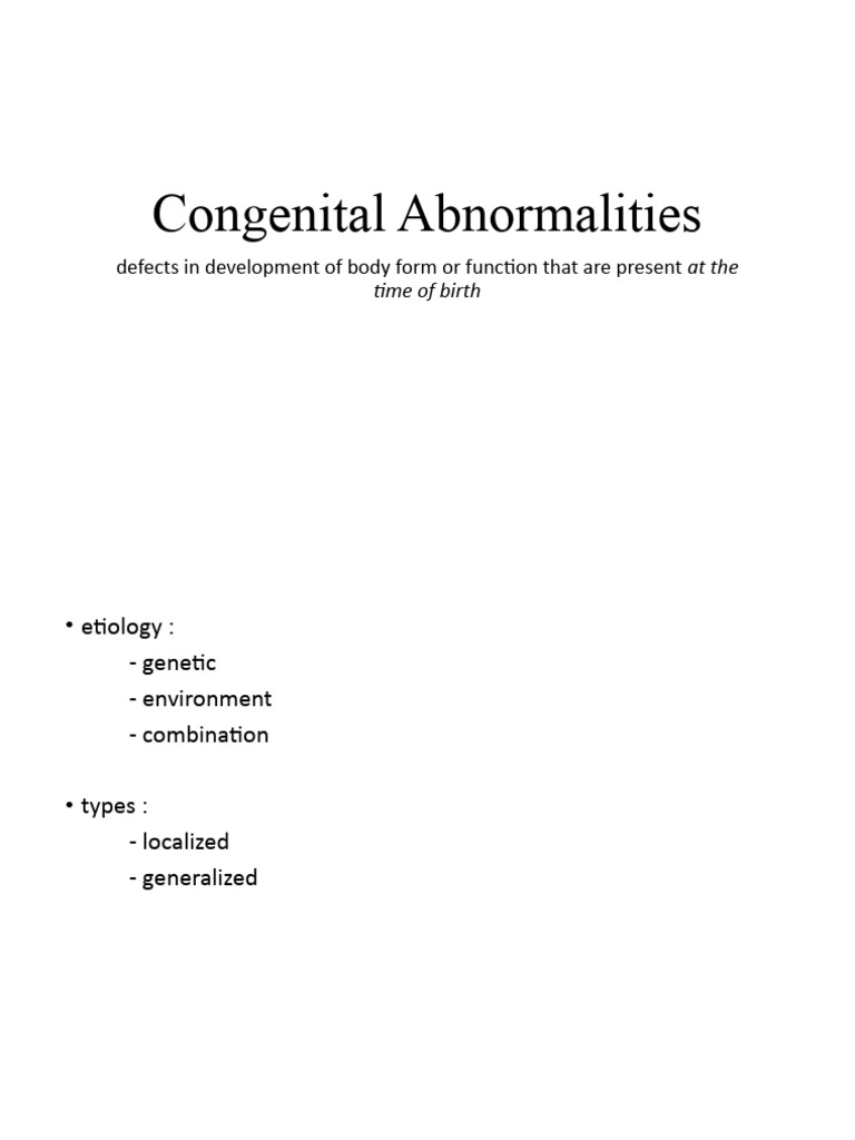Congenital Abnormality 2024 | PDF