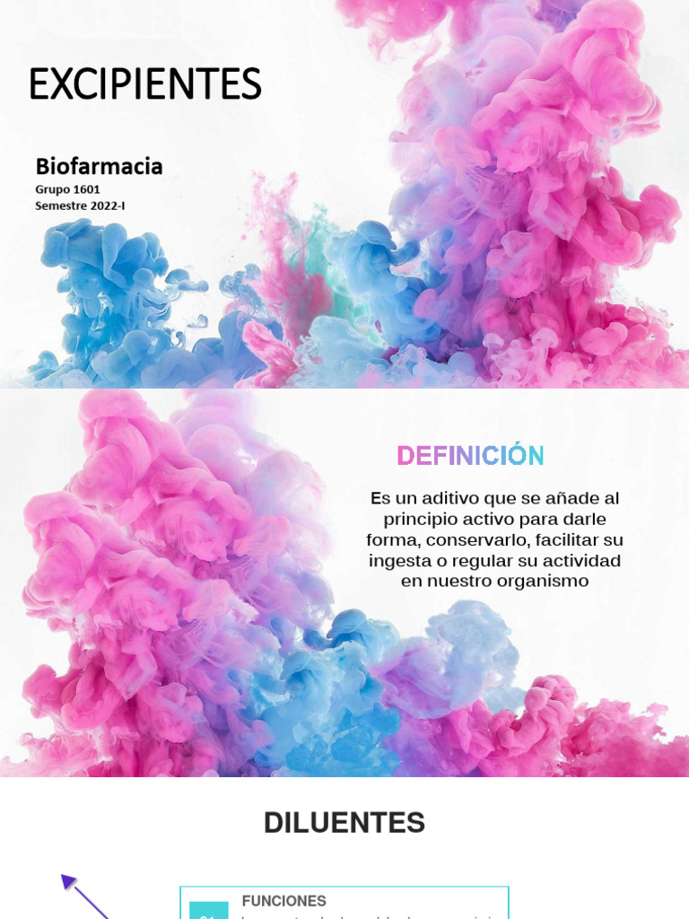 Excipientes | PDF | Tableta (Farmacia) | Química