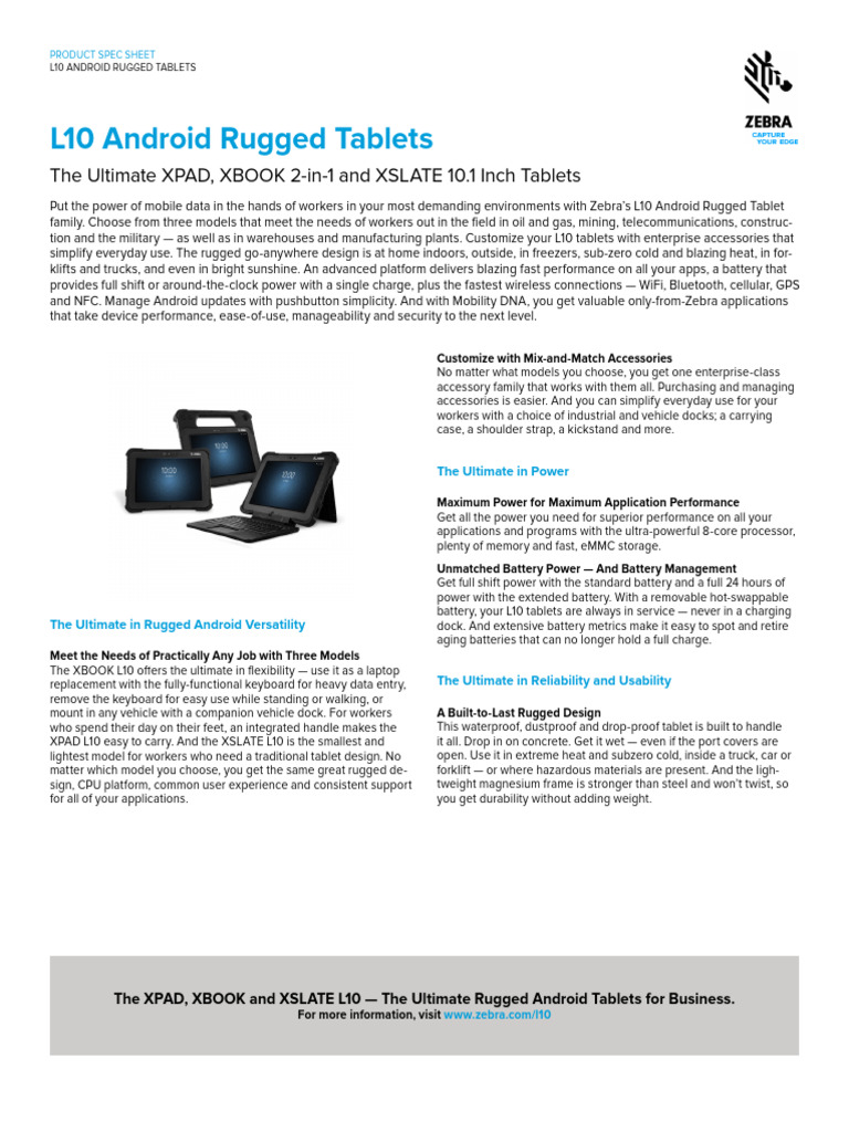 l10 Series Android Spec Sheet en Us | Download Free PDF | Android (Operating System) | Tablet ...