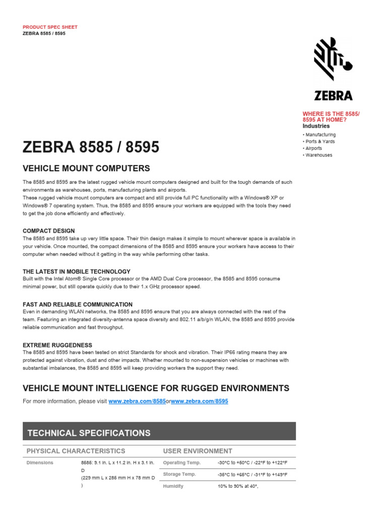 8585 8595 Spec Sheet | Download Free PDF | Random Access Memory ...