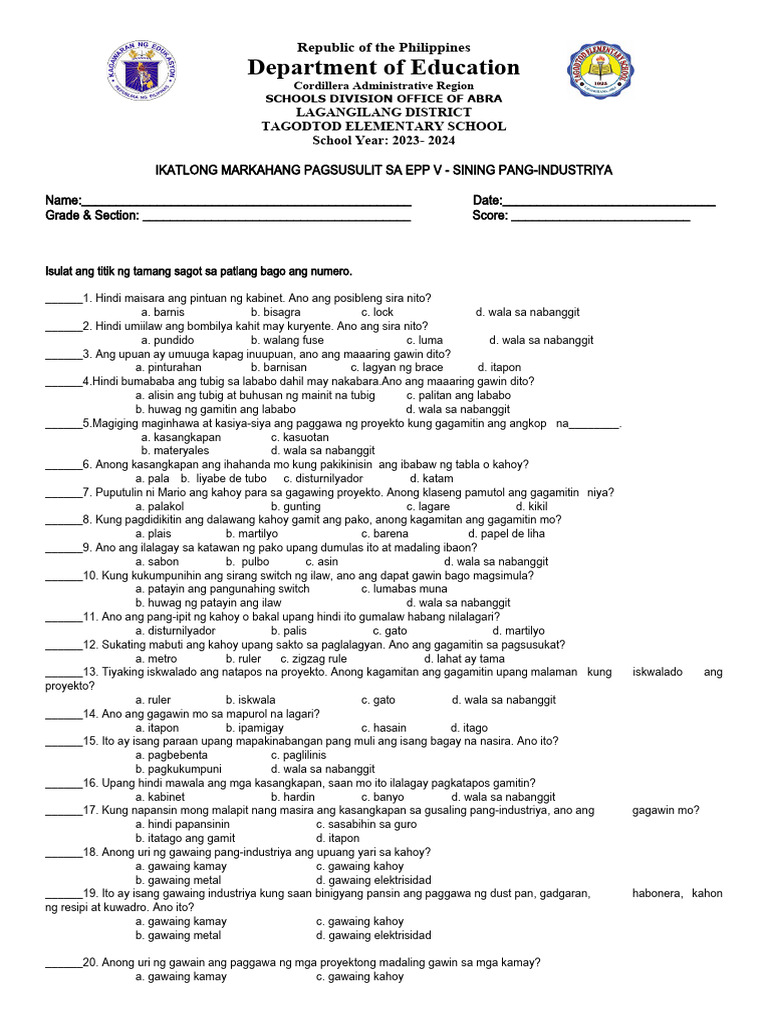 PT - Epp 5 - Q3 | PDF