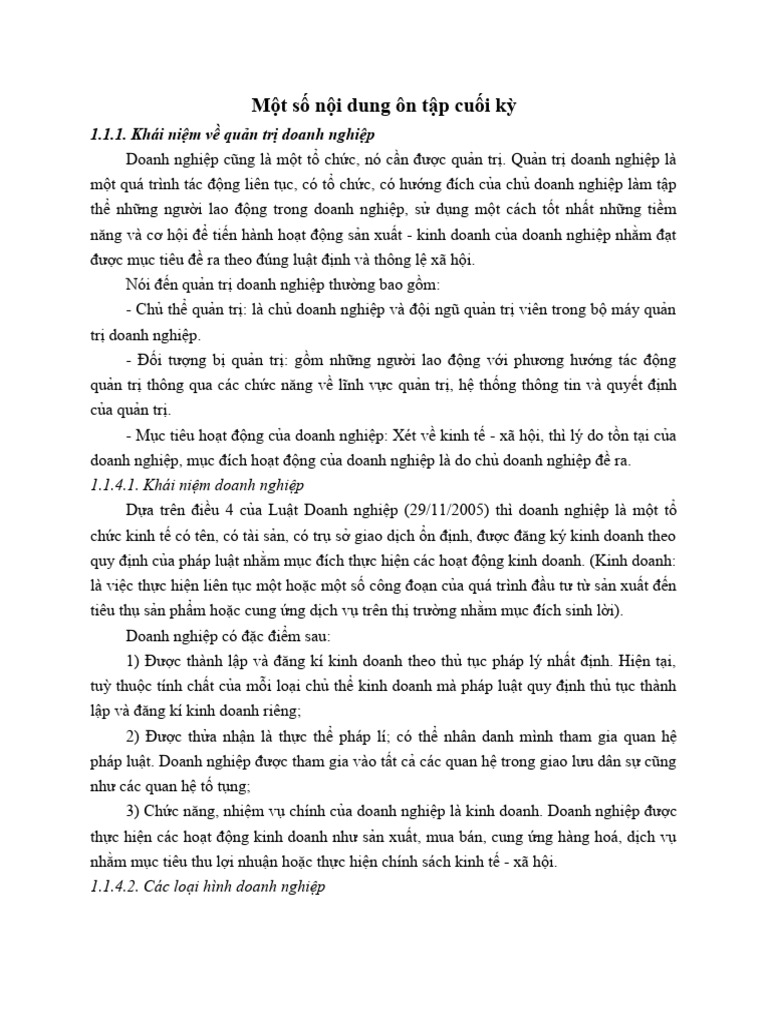 ÔN TẬP QTDN | PDF