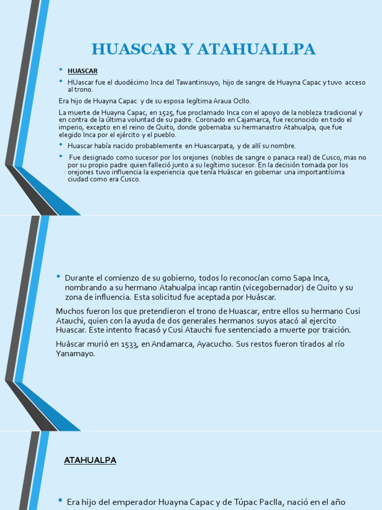 Huascar y Atahuallpa | PDF | Imperio Inca