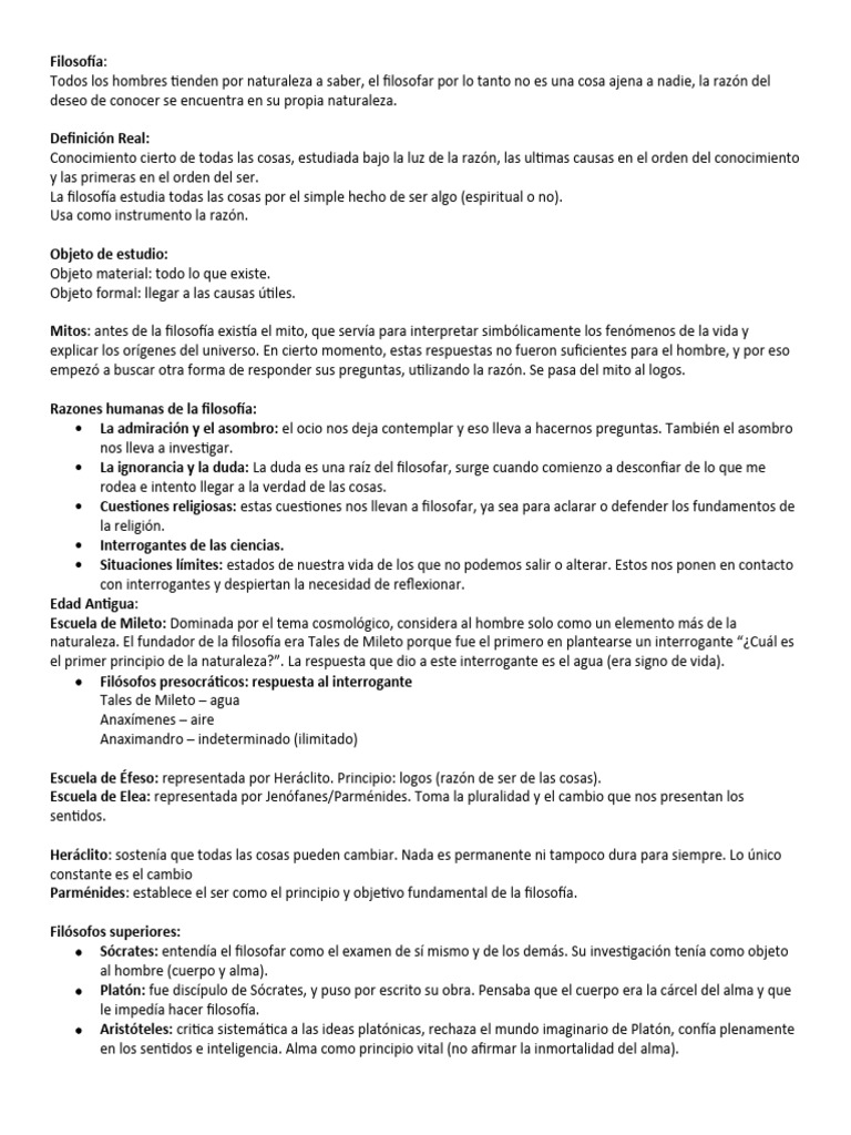 Filosofía | PDF | Platón | Razón