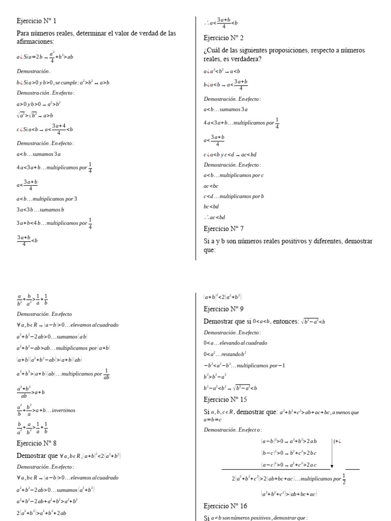Números Reales Ejercicios | PDF | Matemáticas | Aritmética