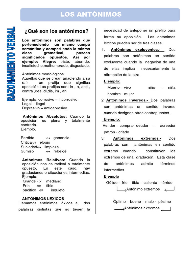 Actividad-de-los-Antonimos-Para-de-Secundaria (1) | PDF | Gramática ...