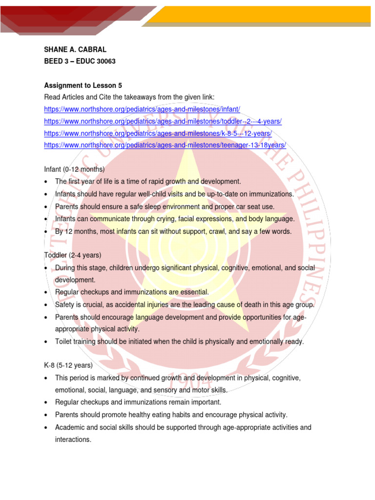 Assignment 5 | PDF | Child Development | Vulnerability