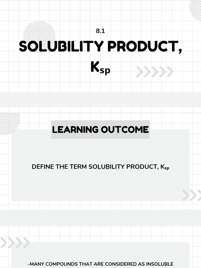 Solubility Product, K | PDF | Solubility | Hydroxide