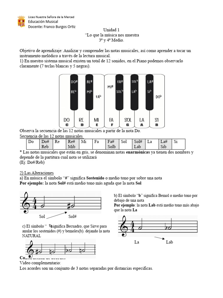 Análisis de Notas y Acordes Musicales | PDF | Acorde (Música ...