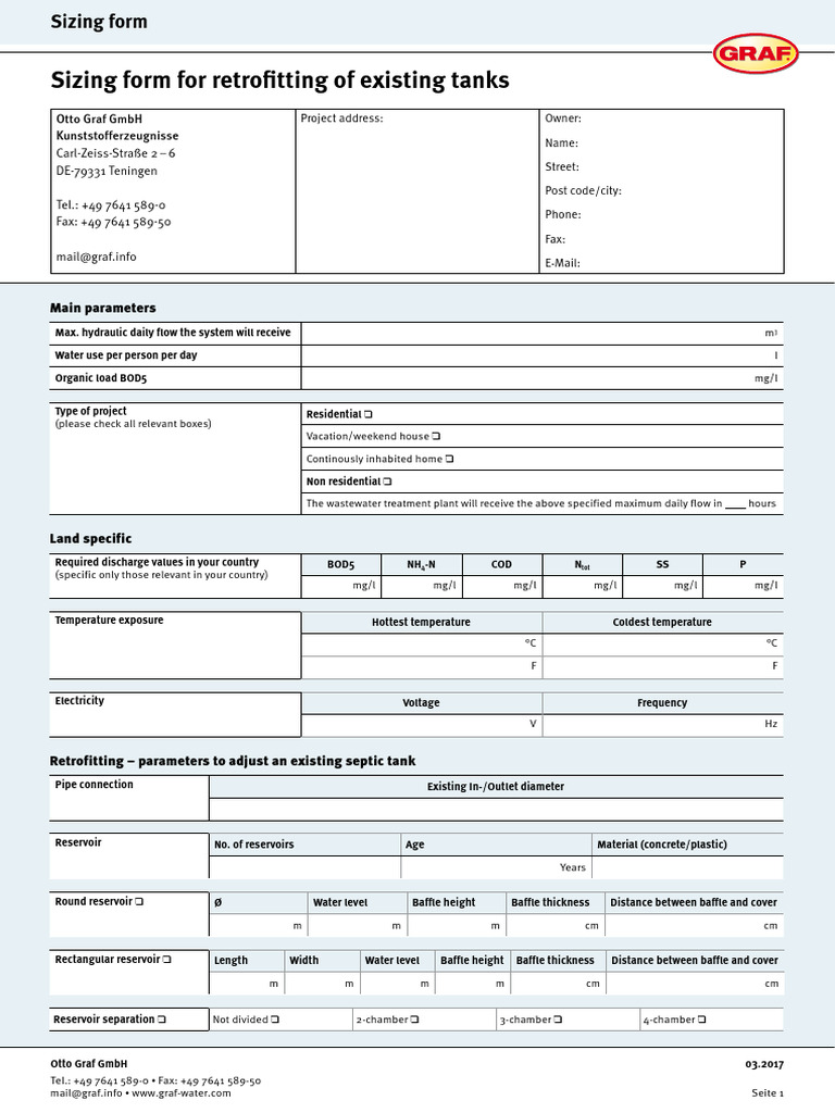Sizing Form For Retrofitting of Existing Tanks CN | PDF