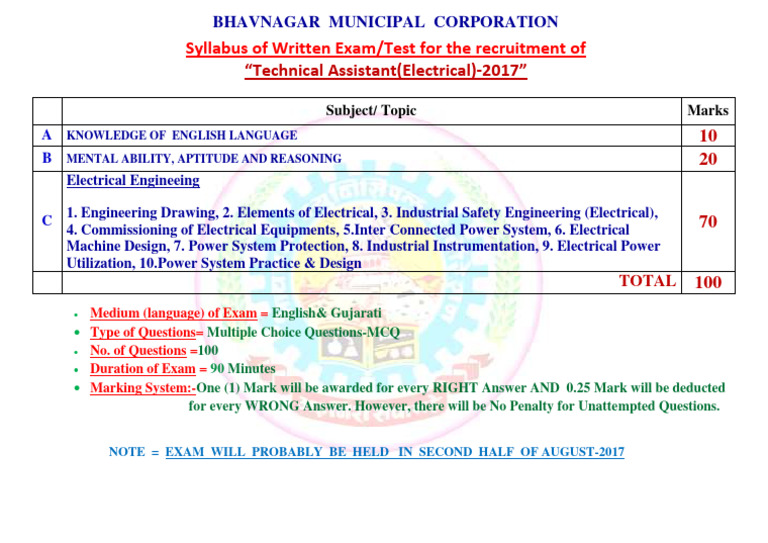 Bhavnagar Technical Assistant Exam Syllabus | PDF | Technology ...