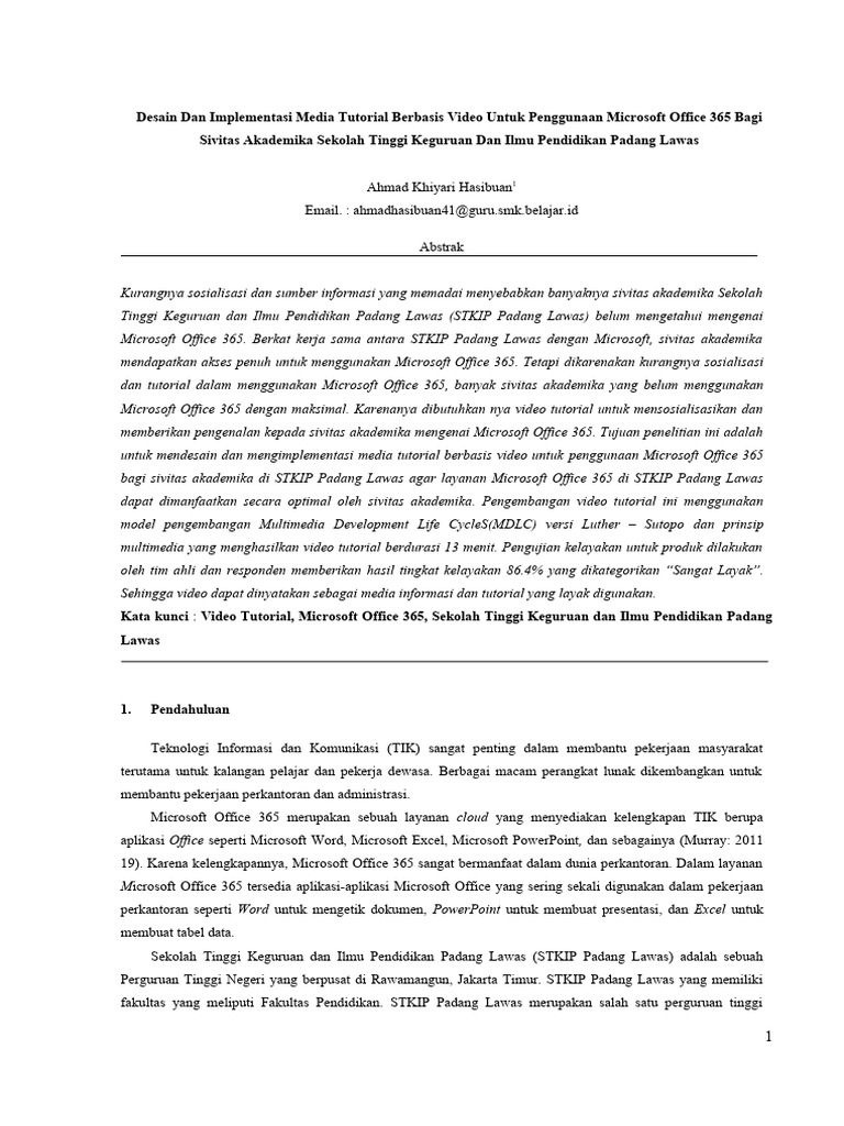 DESAIN DAN IMPLEMENTASI MEDIA TUTORIAL BERBASIS VIDEO UNTUK PENGGUNAAN ...