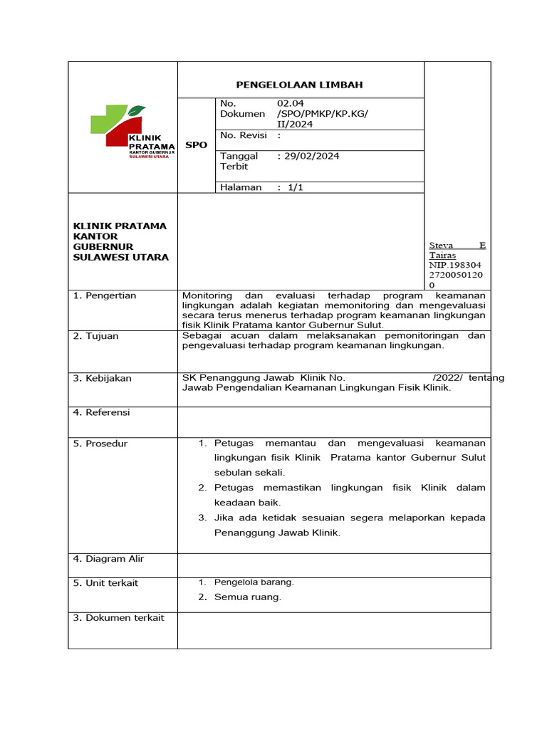 Spo Pengelolaan Limbah | PDF | Bisnis | Sains & Matematika
