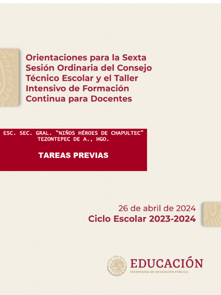 Tareas Previas Cte 6° Sesion Abril 24 | PDF | Las emociones | Salud mental