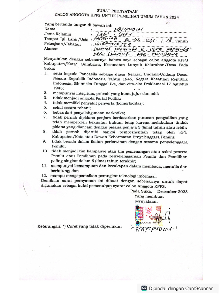 Pernyataan Apep | PDF