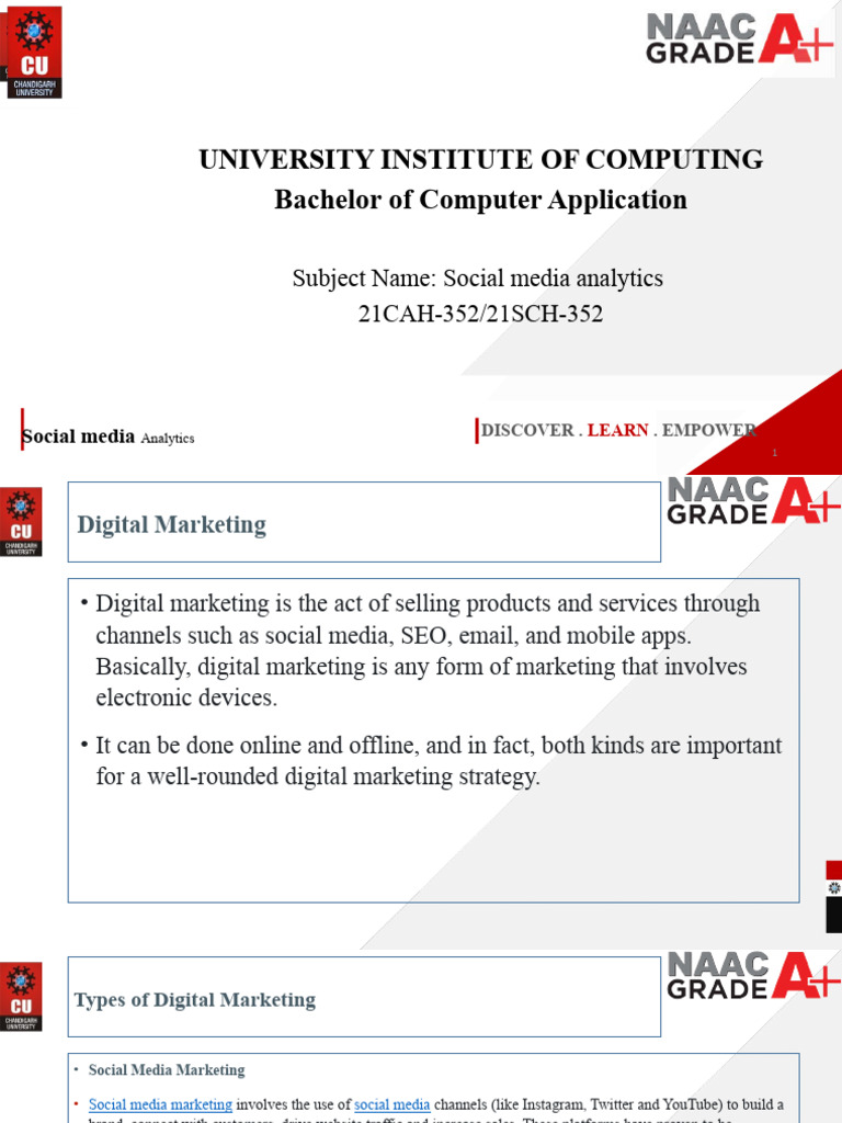 University Institute of Computing Bachelor of Computer Application | PDF | Digital Marketing ...