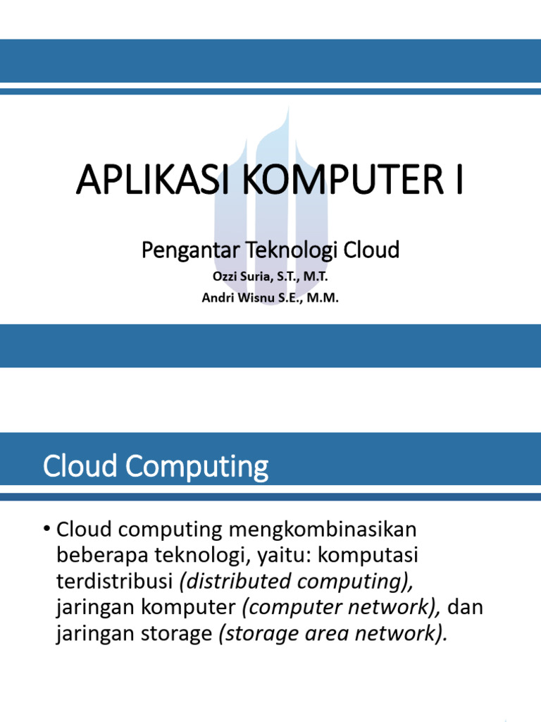 P09-APLIKOM1 - Pengantar Teknologi Cloud | PDF