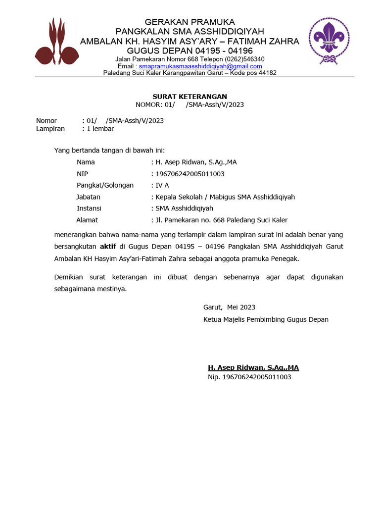 Surat REKOMENDASI Lomba | PDF