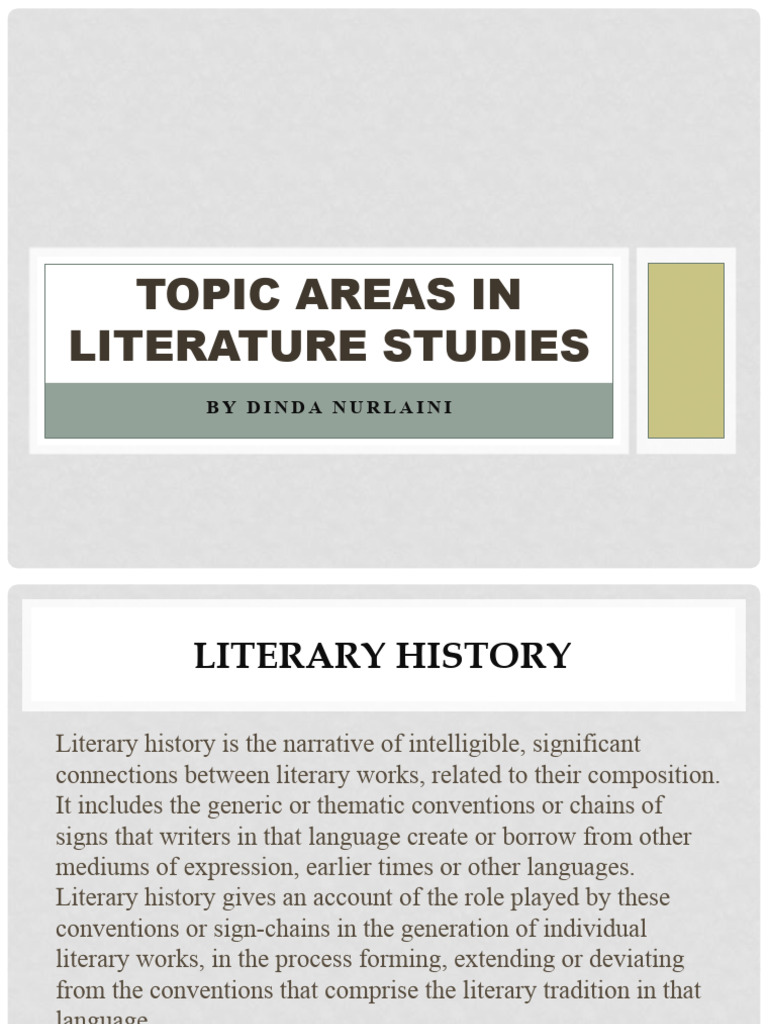 Topic Areas in Literature Studies-Dinda | PDF | Genre | Poetry