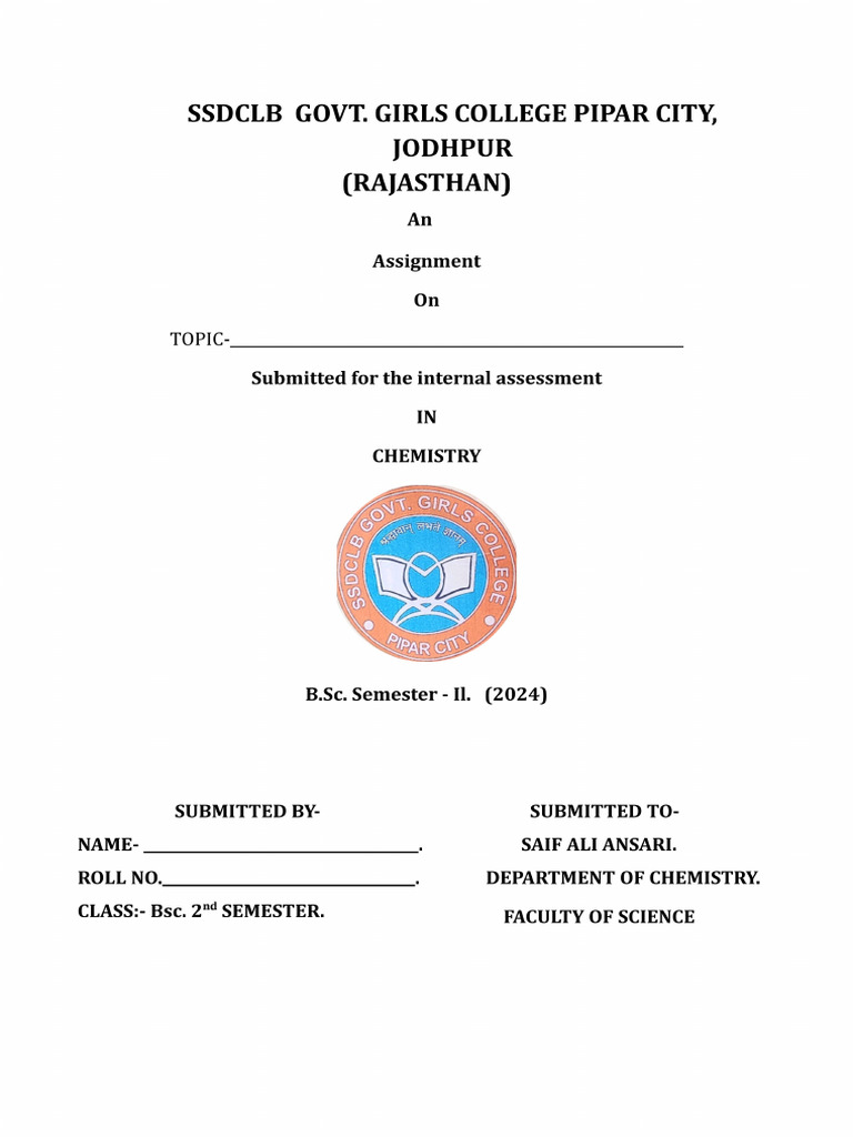 Cover Page Bsc 2nd Sem | PDF