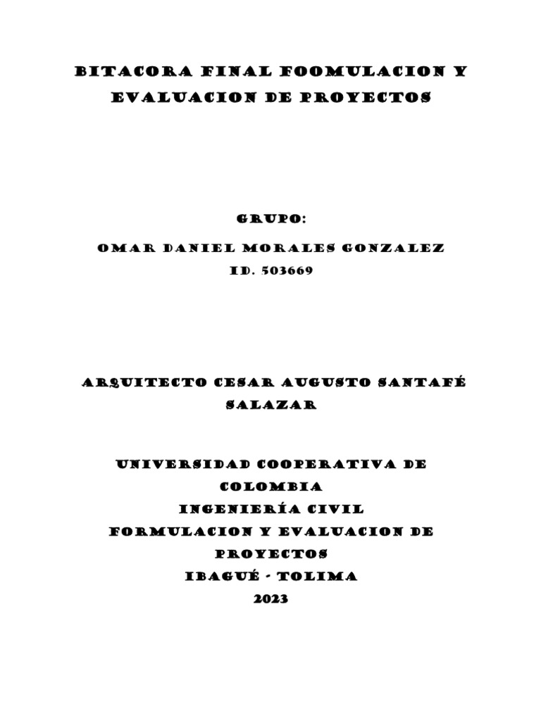 Bitacora Final Form - Eva.proyectos | PDF | Marketing | Business