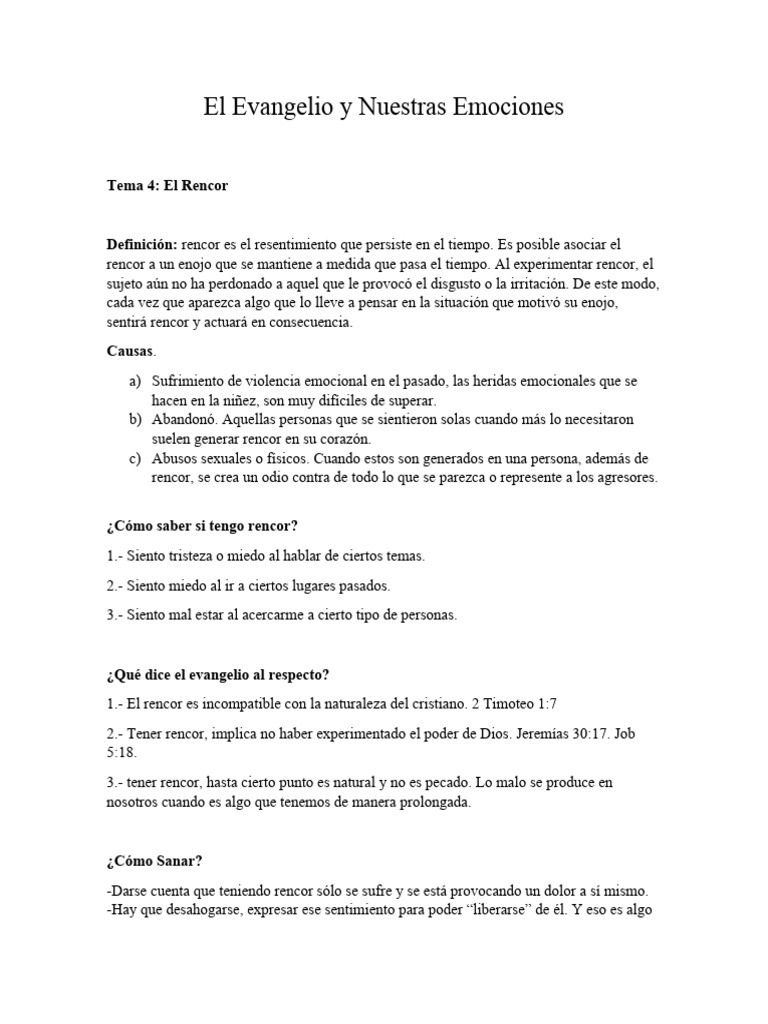 El Evangelio Y Nuestras Emociones Tema 4 Descargar Gratis Pdf Ira