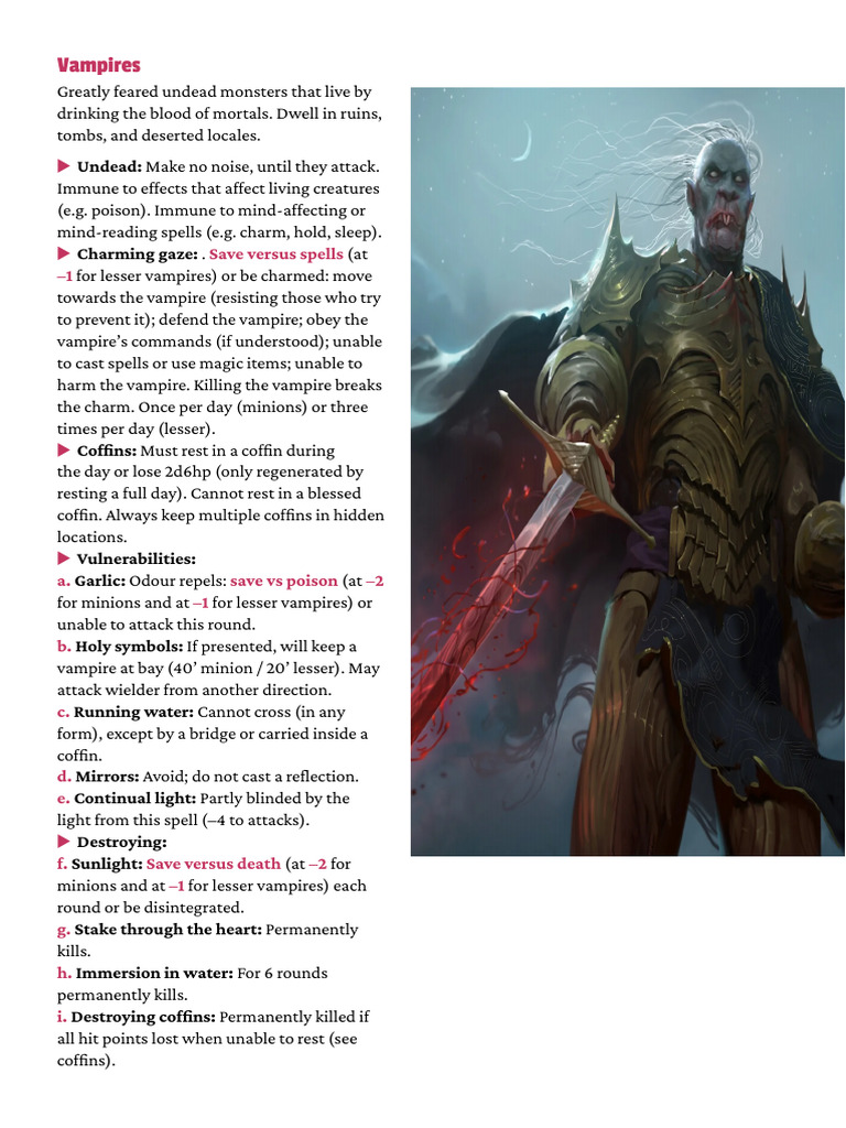 OSE Extended Monster Vampire | Download Free PDF | Vampires