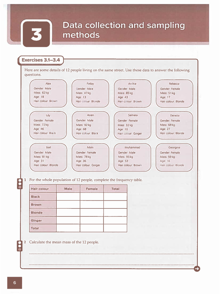 Y8 Maths WS Collecting Data | PDF