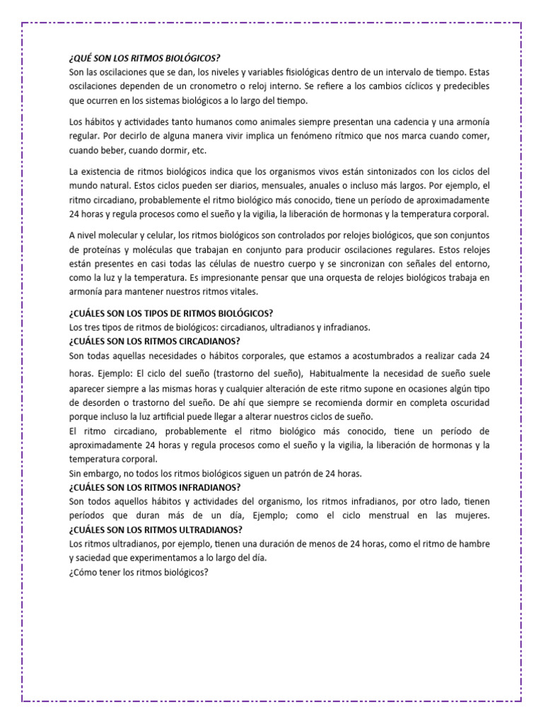 Ritmos Biológicos 2 | Descargar gratis PDF | Ritmo circadiano | Dormir