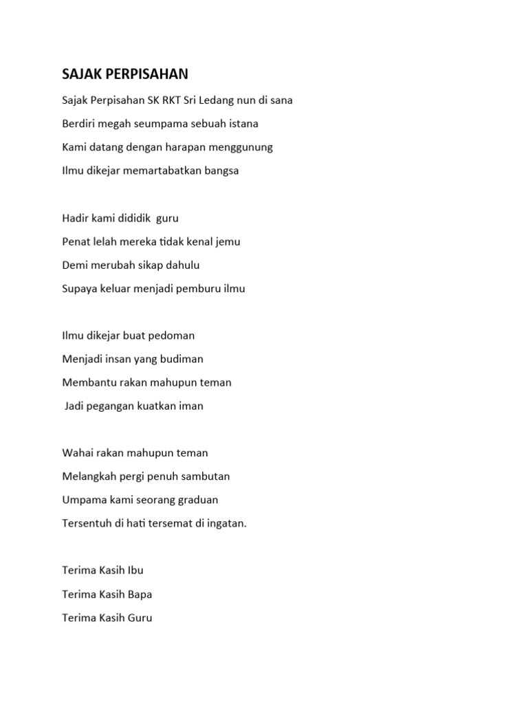 Sajak Perpisahan | PDF