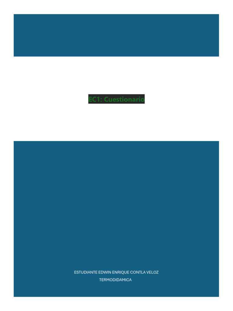 Ec1 Termodinamica | PDF